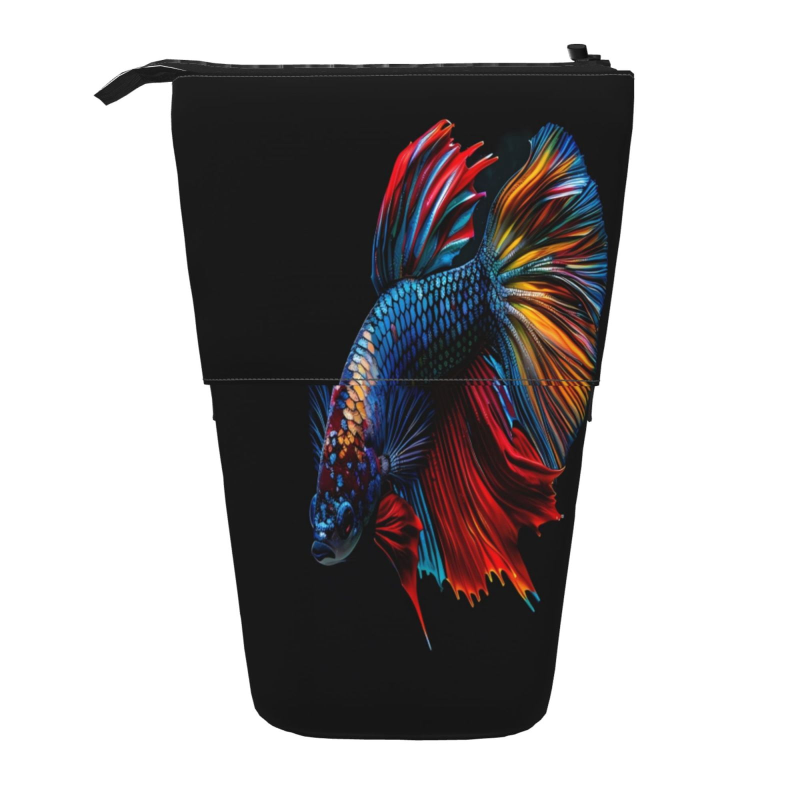 Lsque Colorful Betta Fish Pattern Telescopic Pencil Bag Pen Holder ...