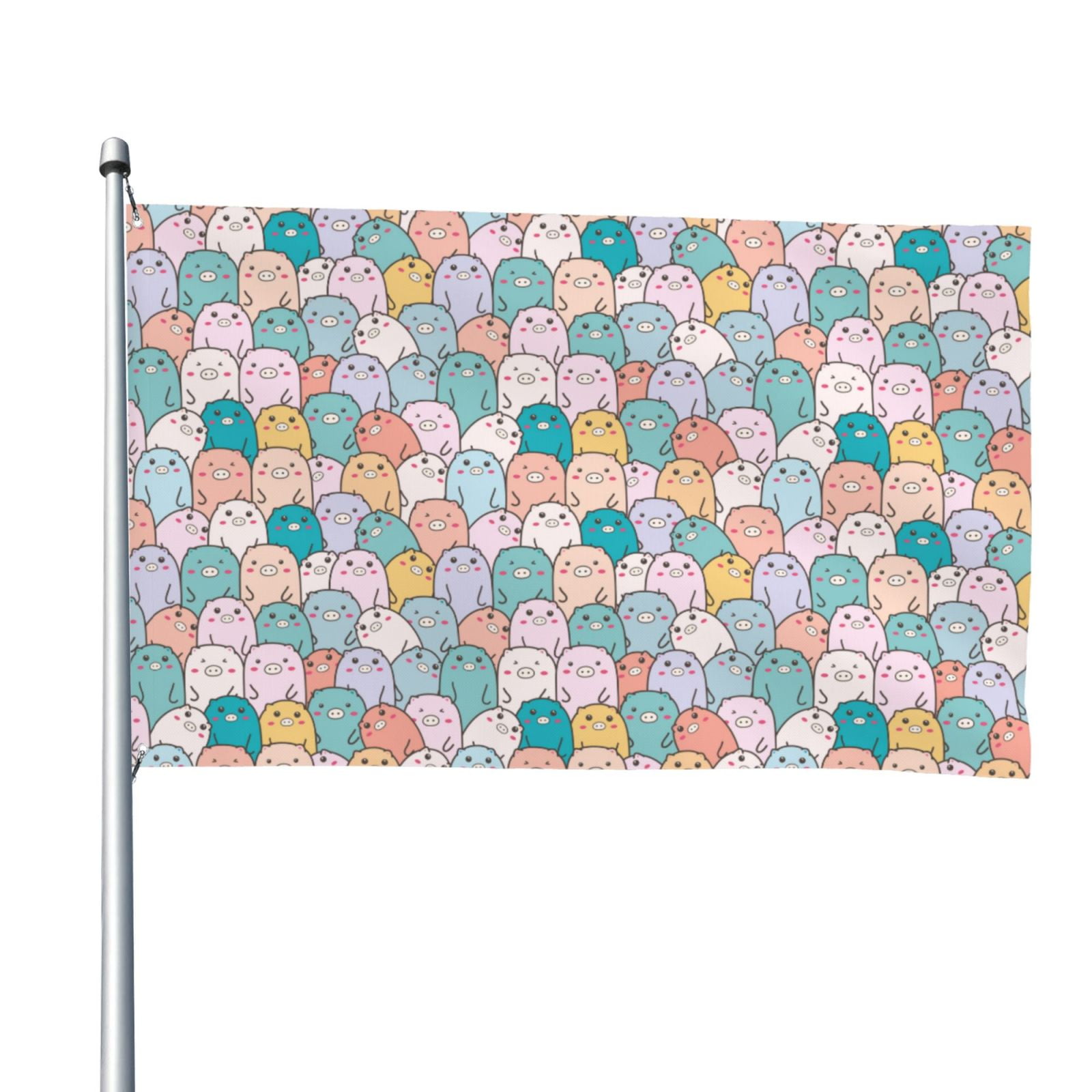 Lsque Colorful Cute Pig Pattern Flag,Colorful Cute Pig Printed Garden ...