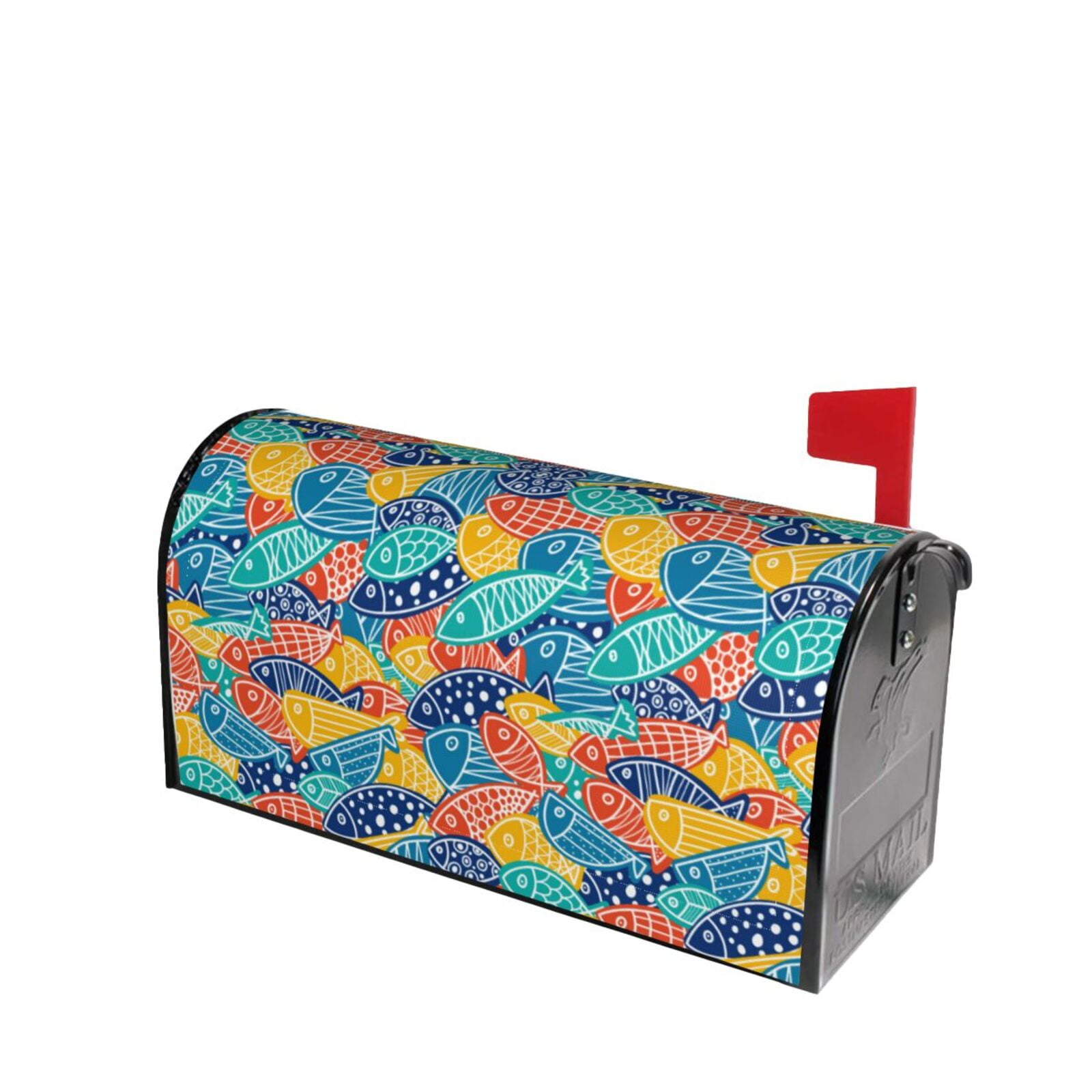 Lsque Colorful Fish 1 Mailbox Cover Standard Size ,Magnetic Mailbox ...