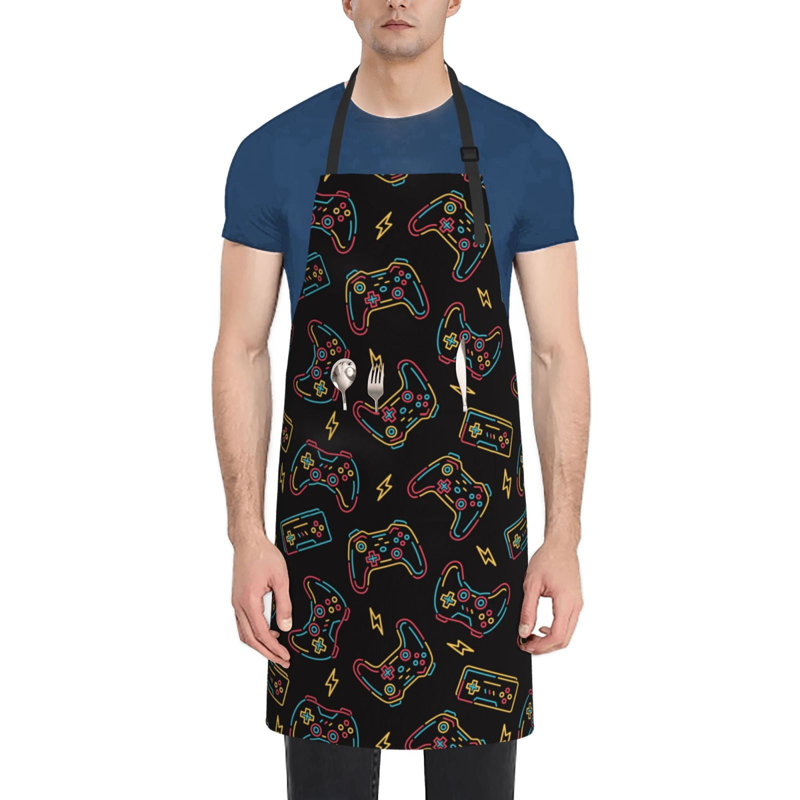 Lsque Colorful Game Controller Waterproof Apron Chef Aprons for Men ...