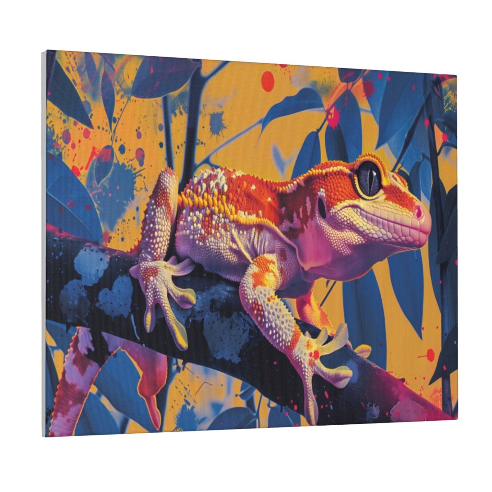 Lsque Colorful Gecko Jungle Art Print Wall Art – Decorative Picture for ...