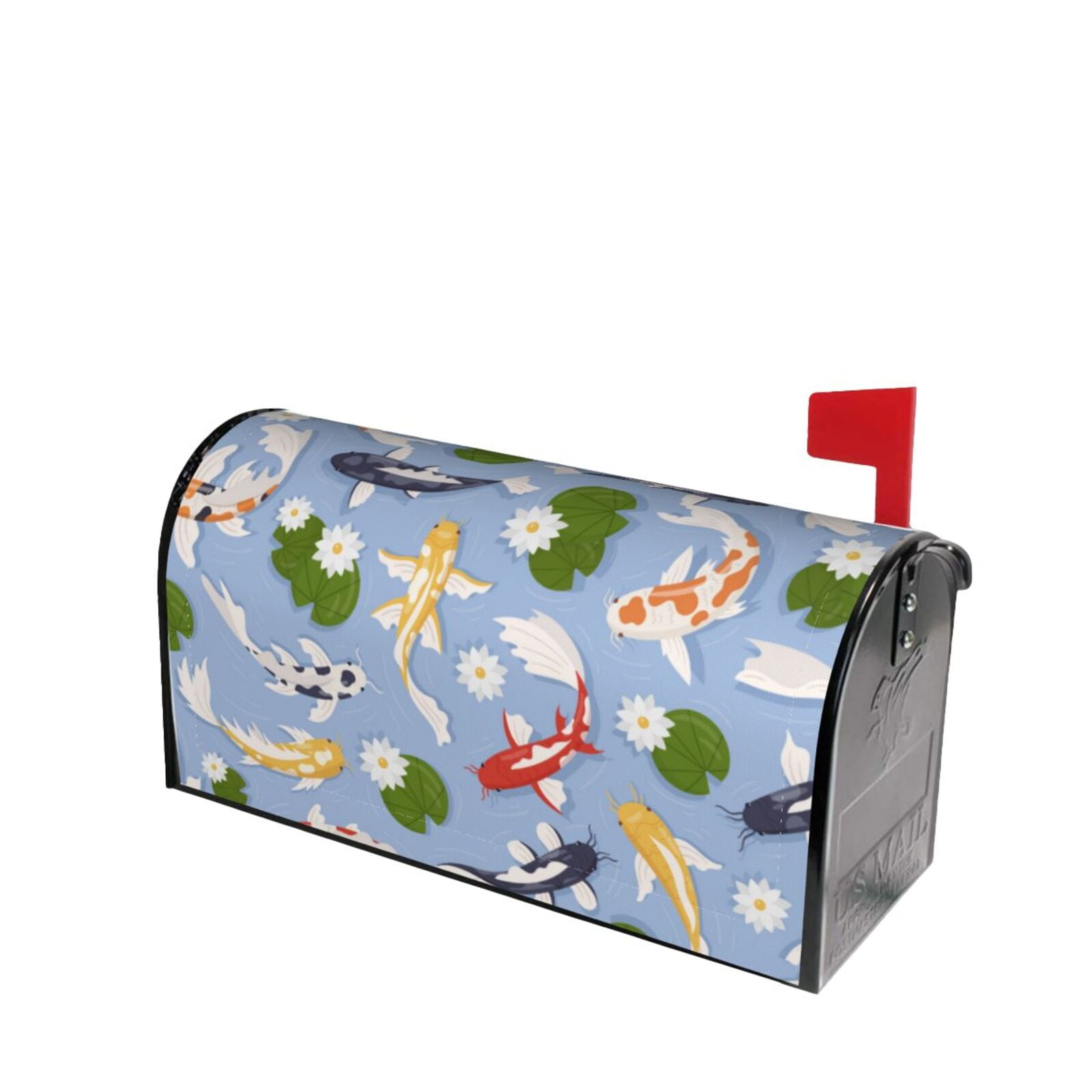 Lsque Colorful Koi Fish Mailbox Cover Standard Size ,Magnetic Mailbox ...