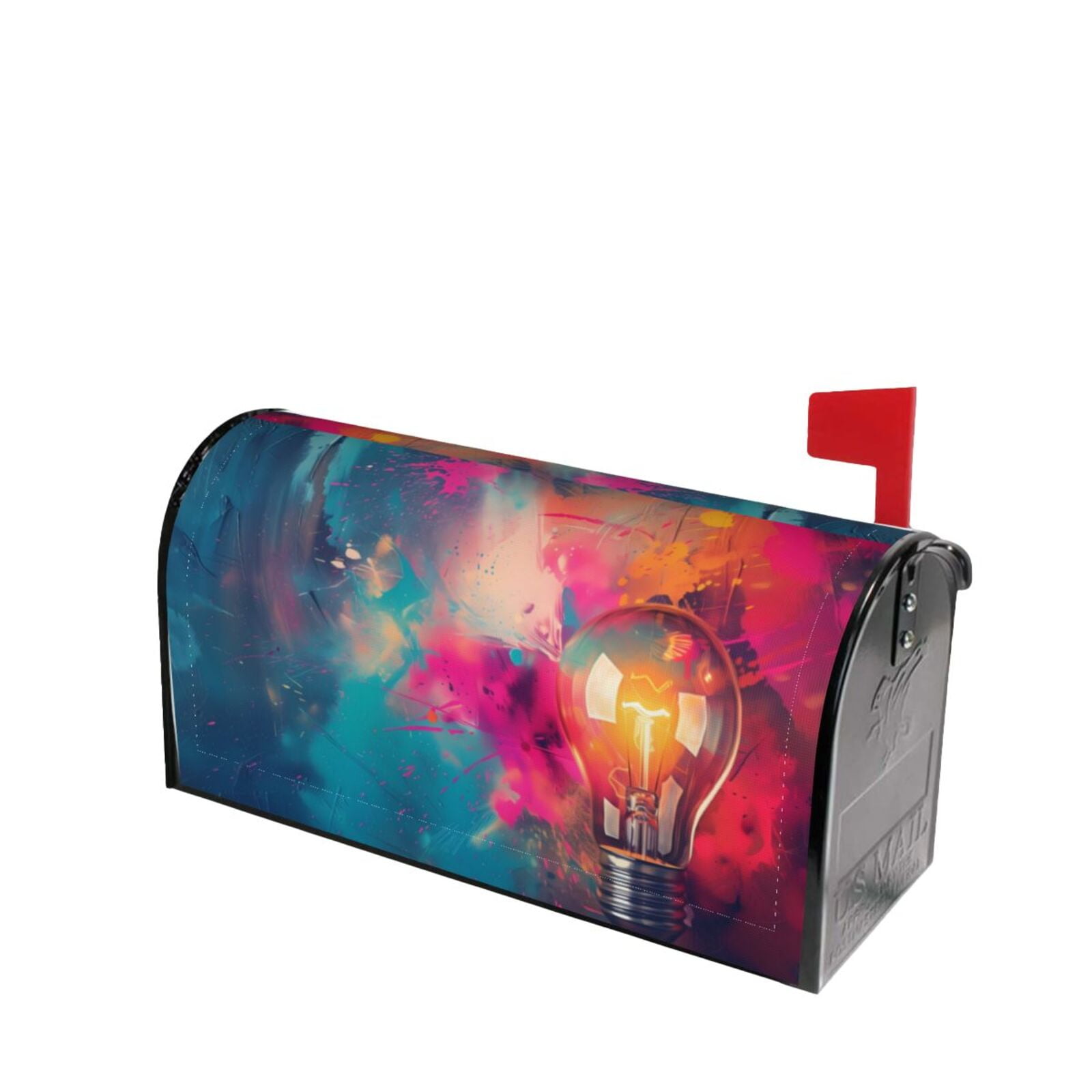 Lsque Colorful Lightbulb Abstract Mailbox Cover Standard Size ,Magnetic ...