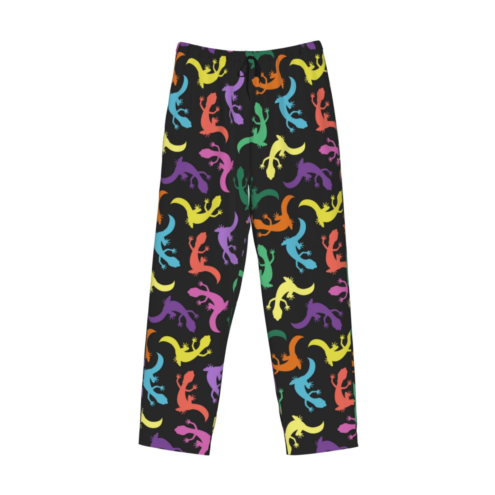 Lsque Colorful Lizards Print Men's Pajama Pants, Lounge Pant ...