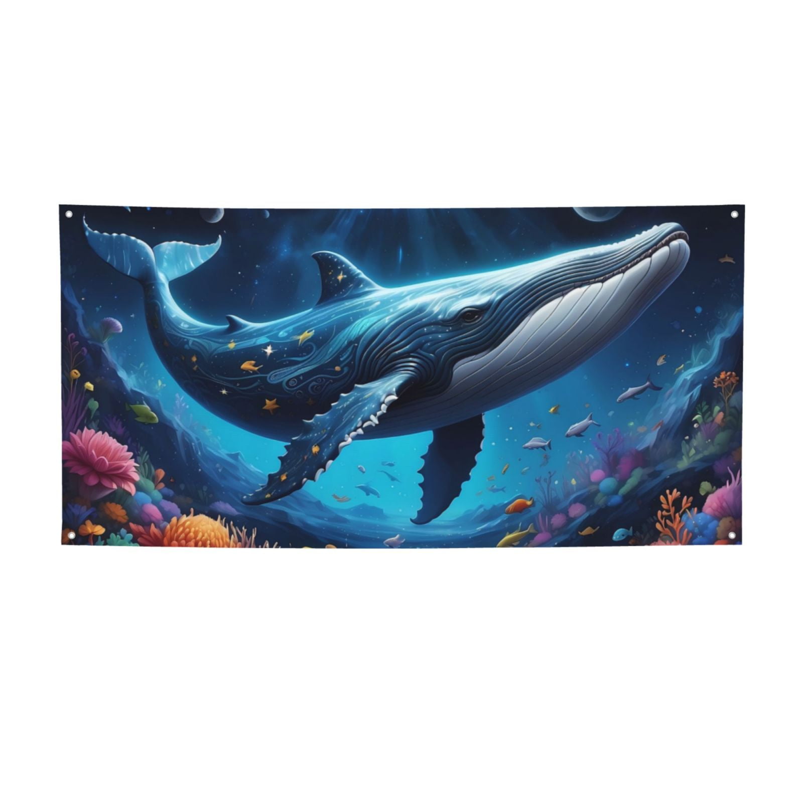 Lsque Colorful Ocean Whale Pattern Party Banner, Festive Banner ...