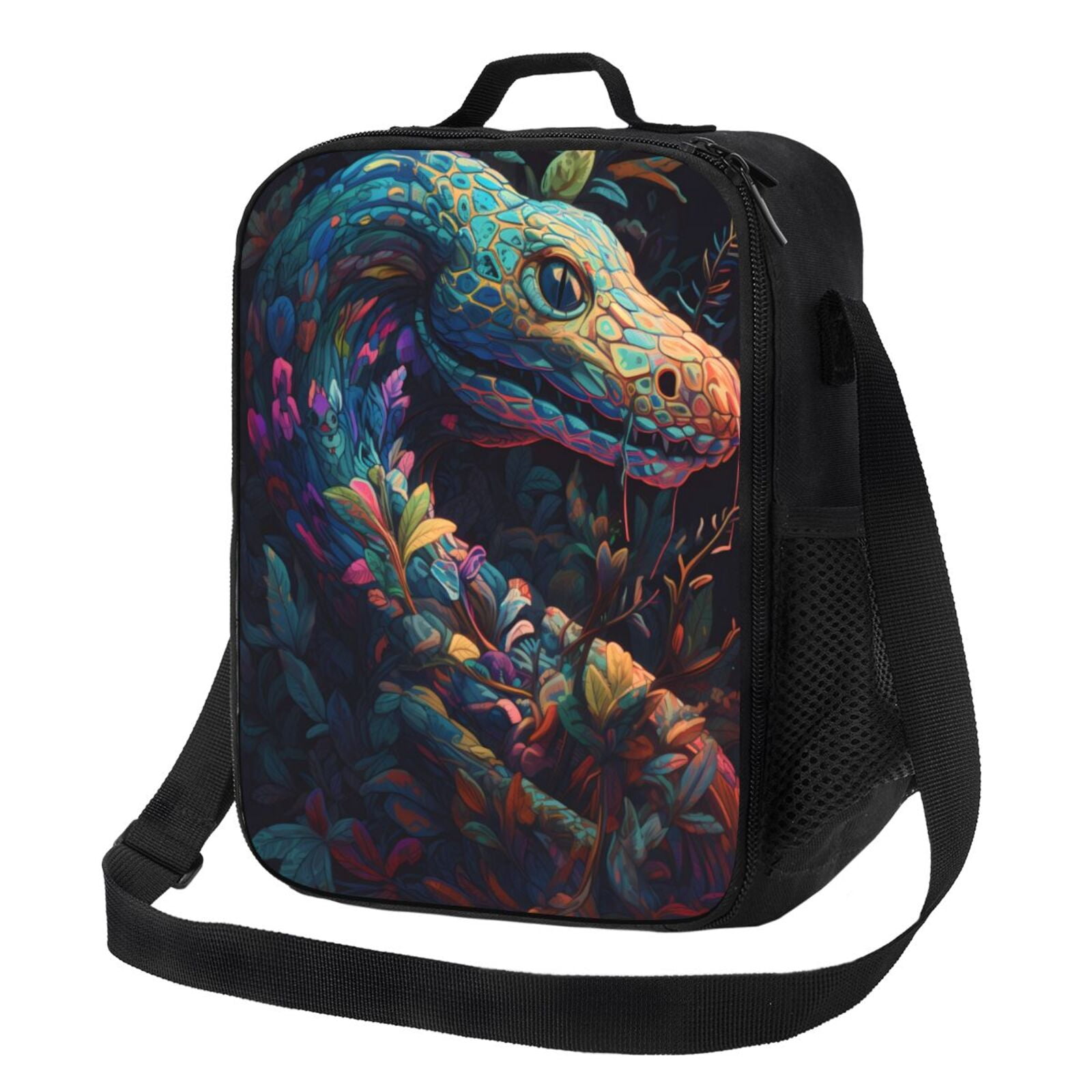 Lsque Colorful Patterned Snake Lunch Bag Lunch Box for Women Men ...