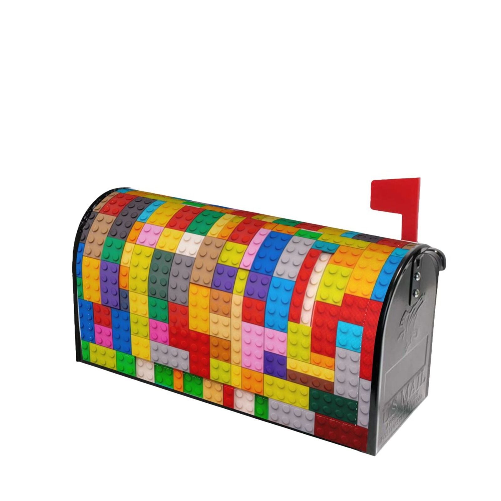 Lsque Colorful Plastic Blocks Pattern Mailbox Cover Standard Size ...