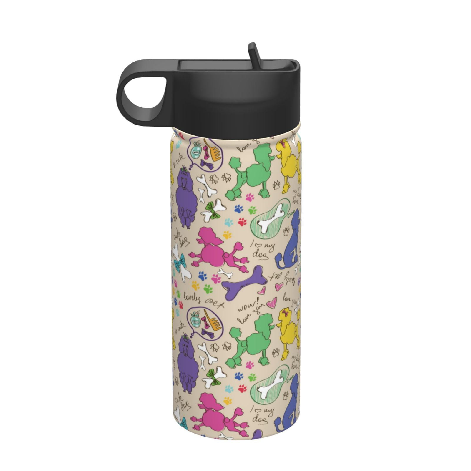 Lsque Colorful Poodle Dog Pattern 18oz Sports Insulated Kettle With ...