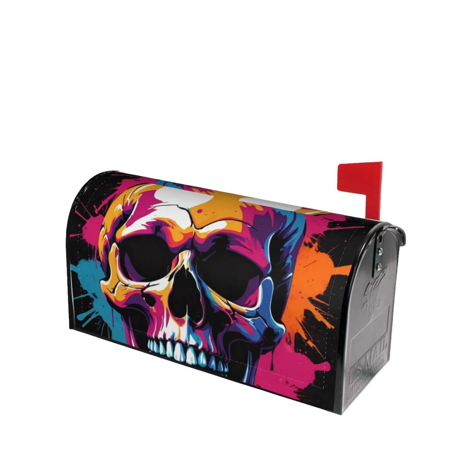 Lsque Colorful Skull Mailbox Cover Standard Size ,Magnetic Mailbox ...