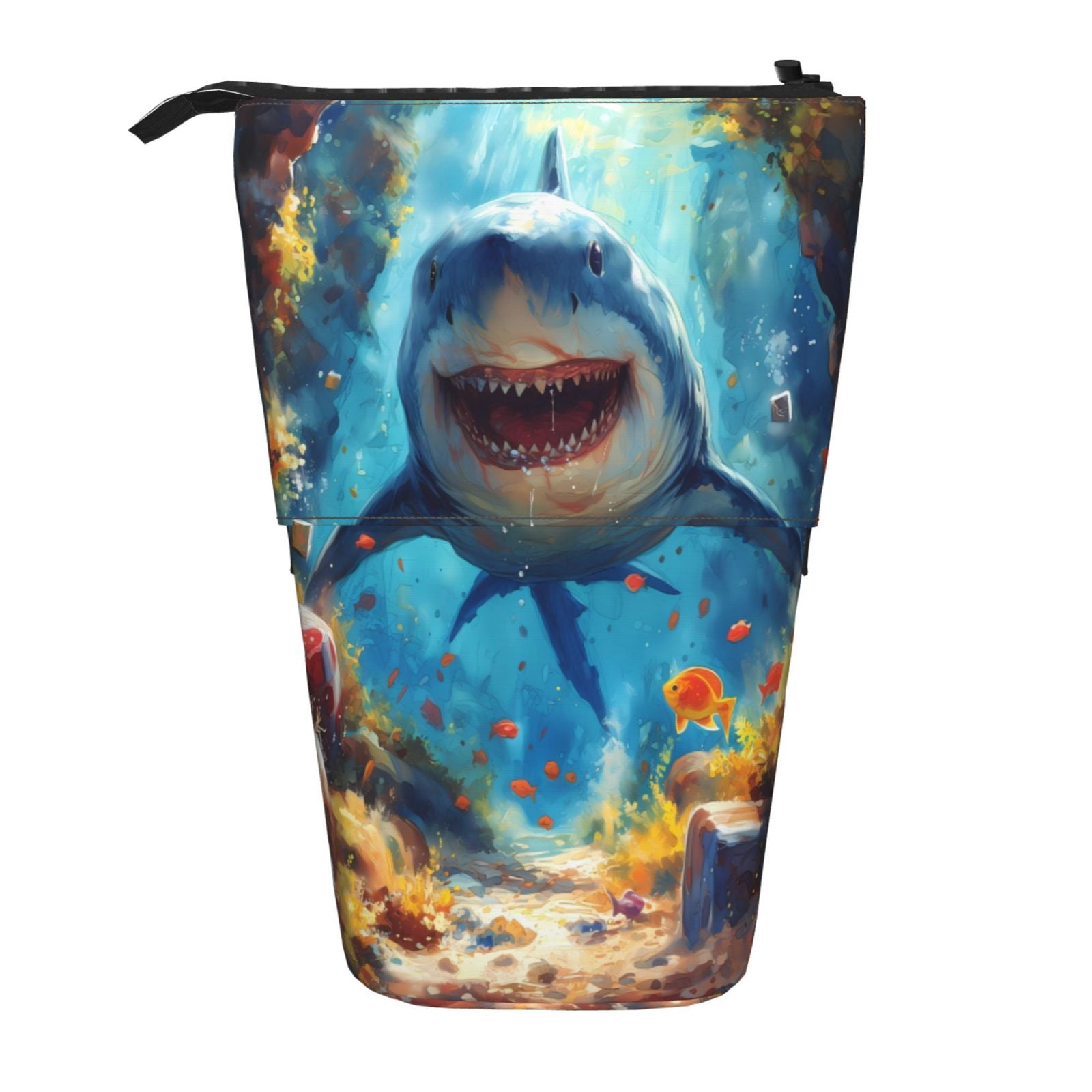 Lsque Colorful Underwater Shark Pattern Telescopic Pencil Bag Pen ...