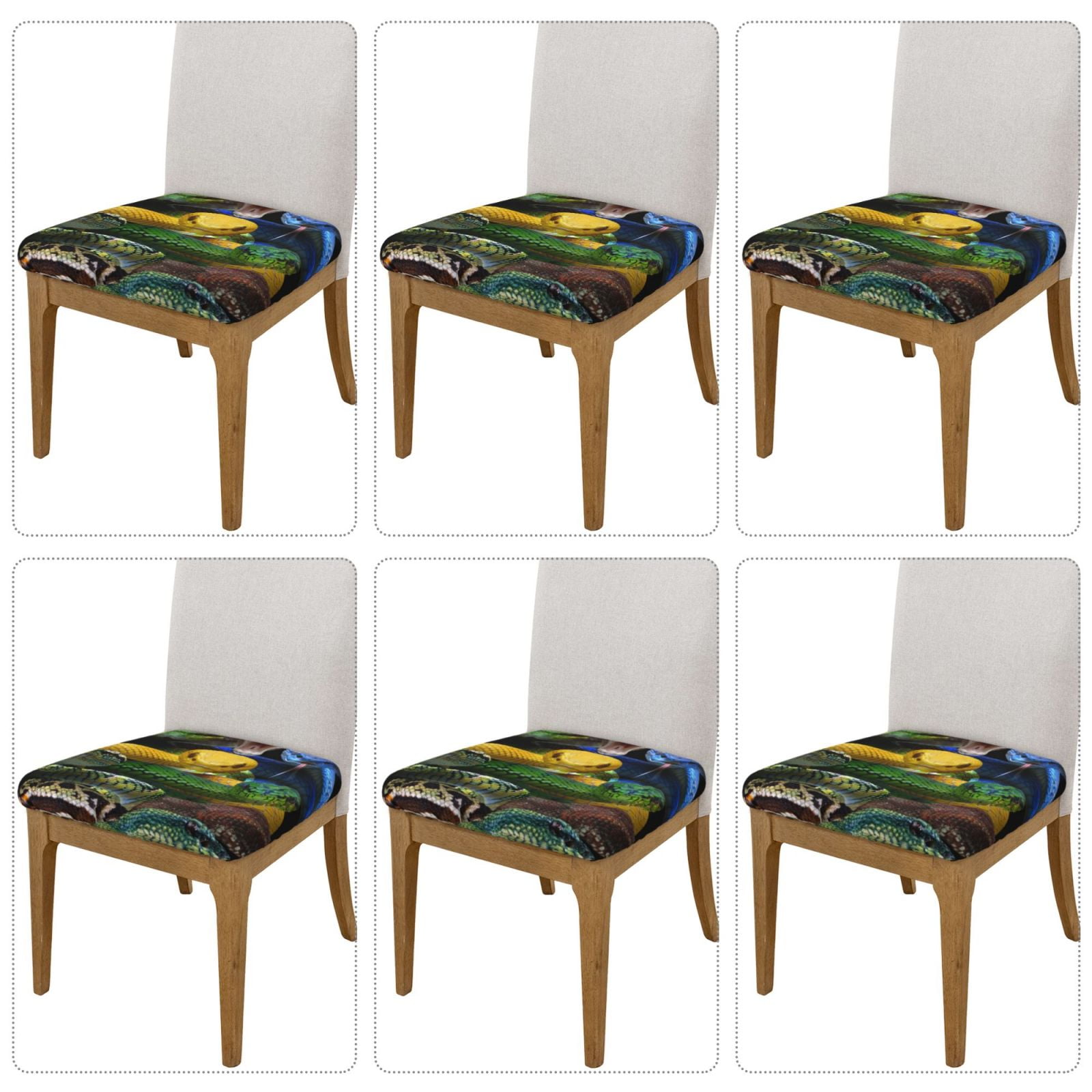 Lsque Colorful Viper Snake Printed Square Couch Cushion Covers, Floral Sofa Cushion Covers ...