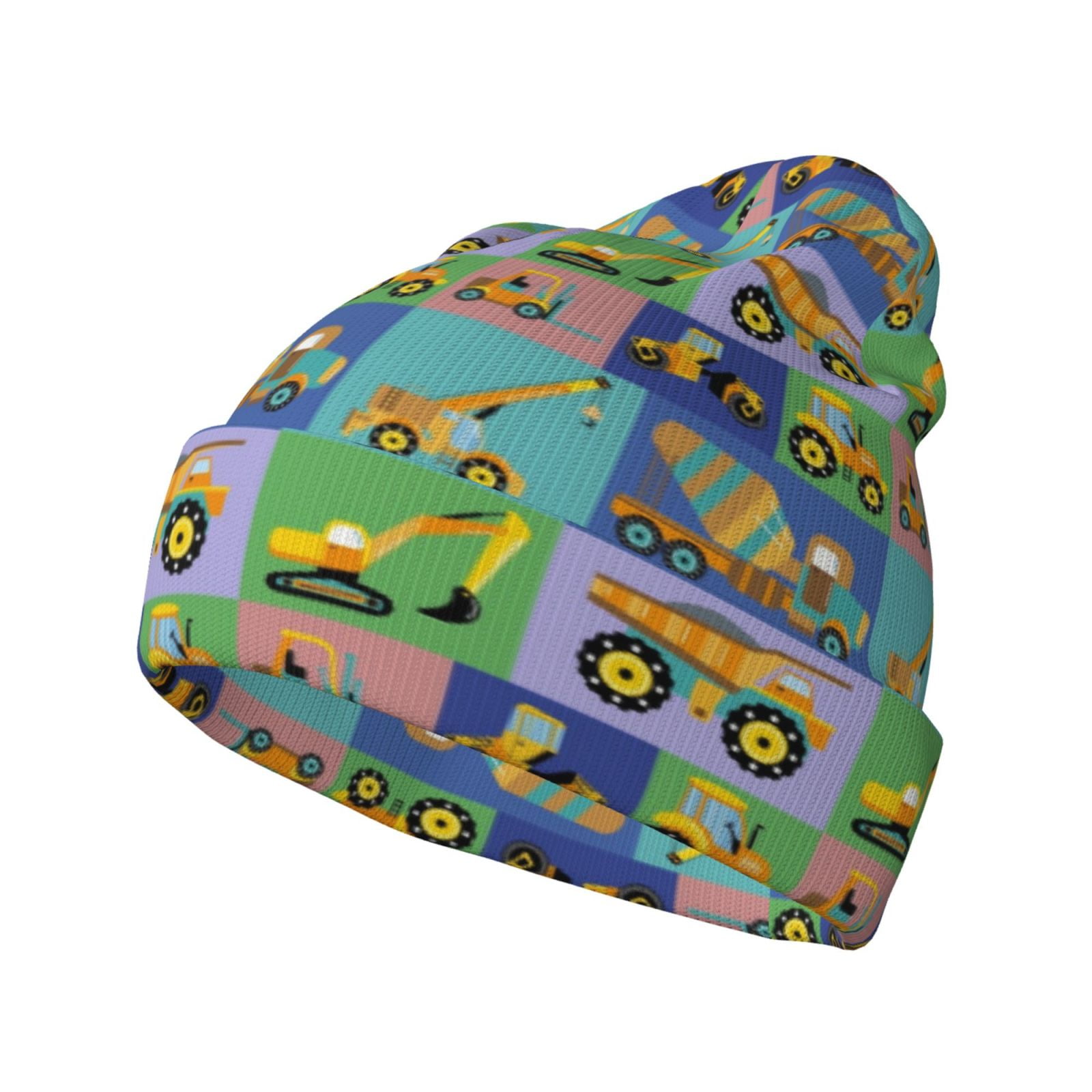 Lsque Construction Machinery Pattern Knitted Beanie, Unisex Winter Hat ...