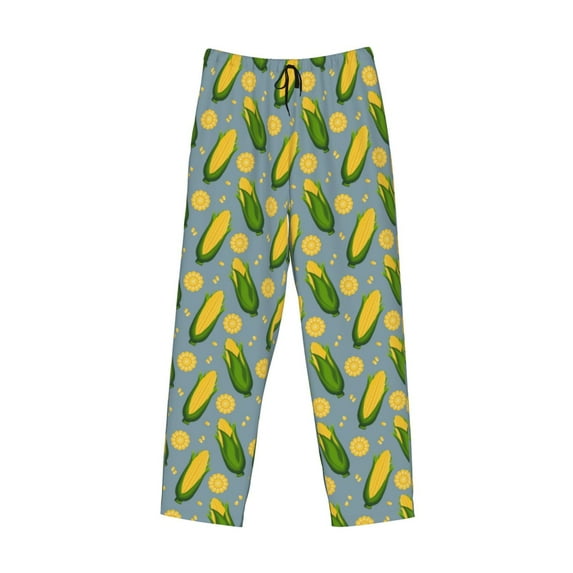 Lsque Corn On The Leaves Print Men's Pajama Pants, Lounge Pant ...