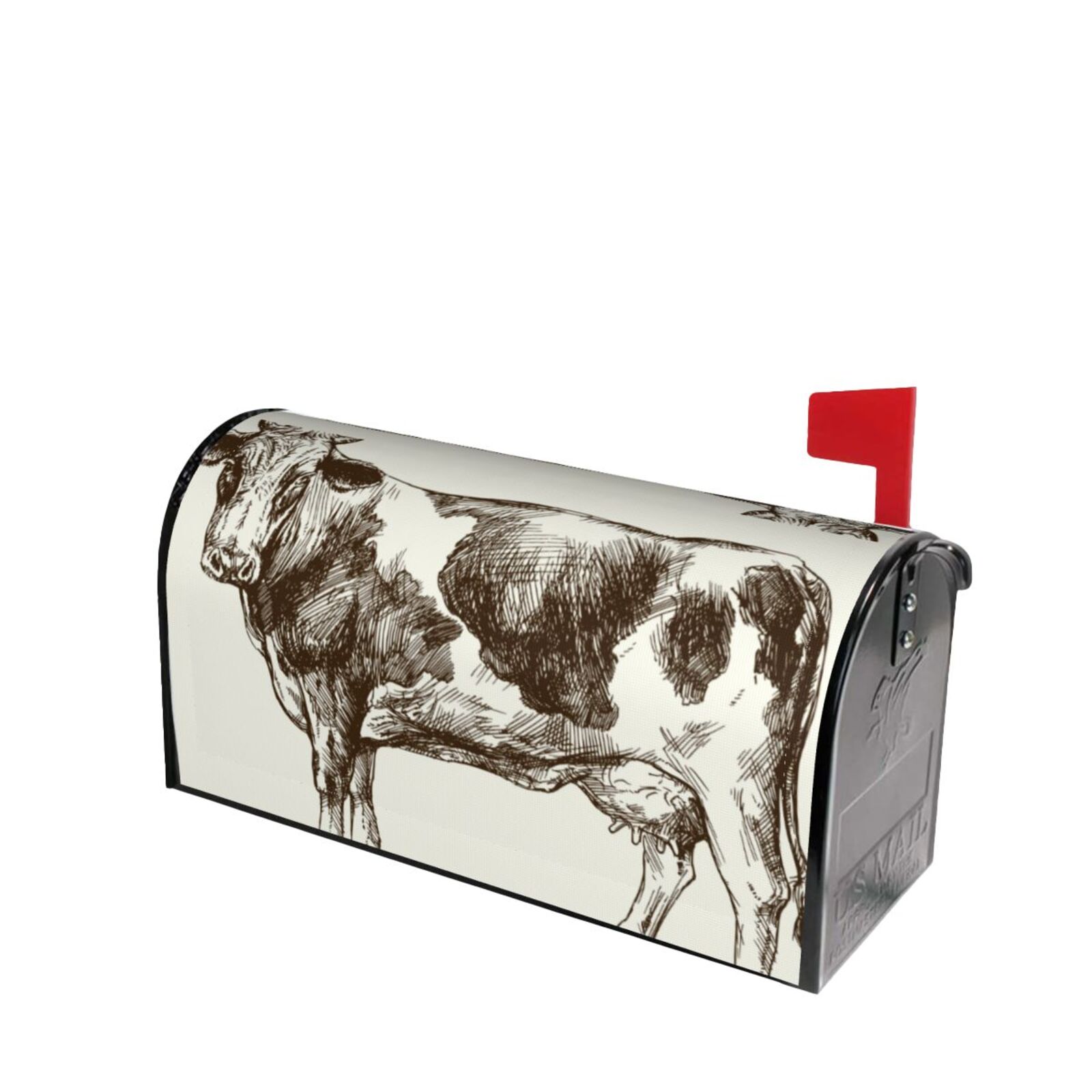 Lsque Cow 1 Mailbox Cover Standard Size ,Magnetic Mailbox Covers Post ...