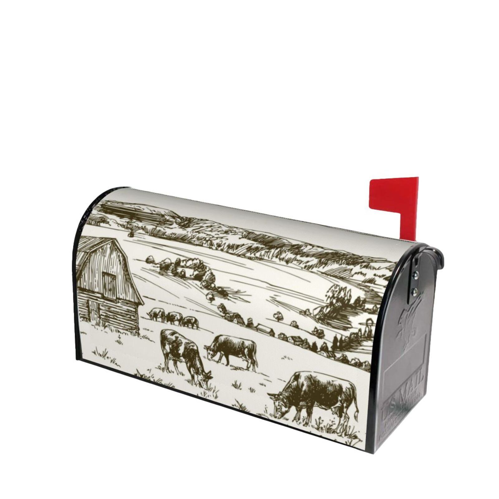 Lsque Cows Grazing On The Meadow 1 Mailbox Cover Standard Size ...