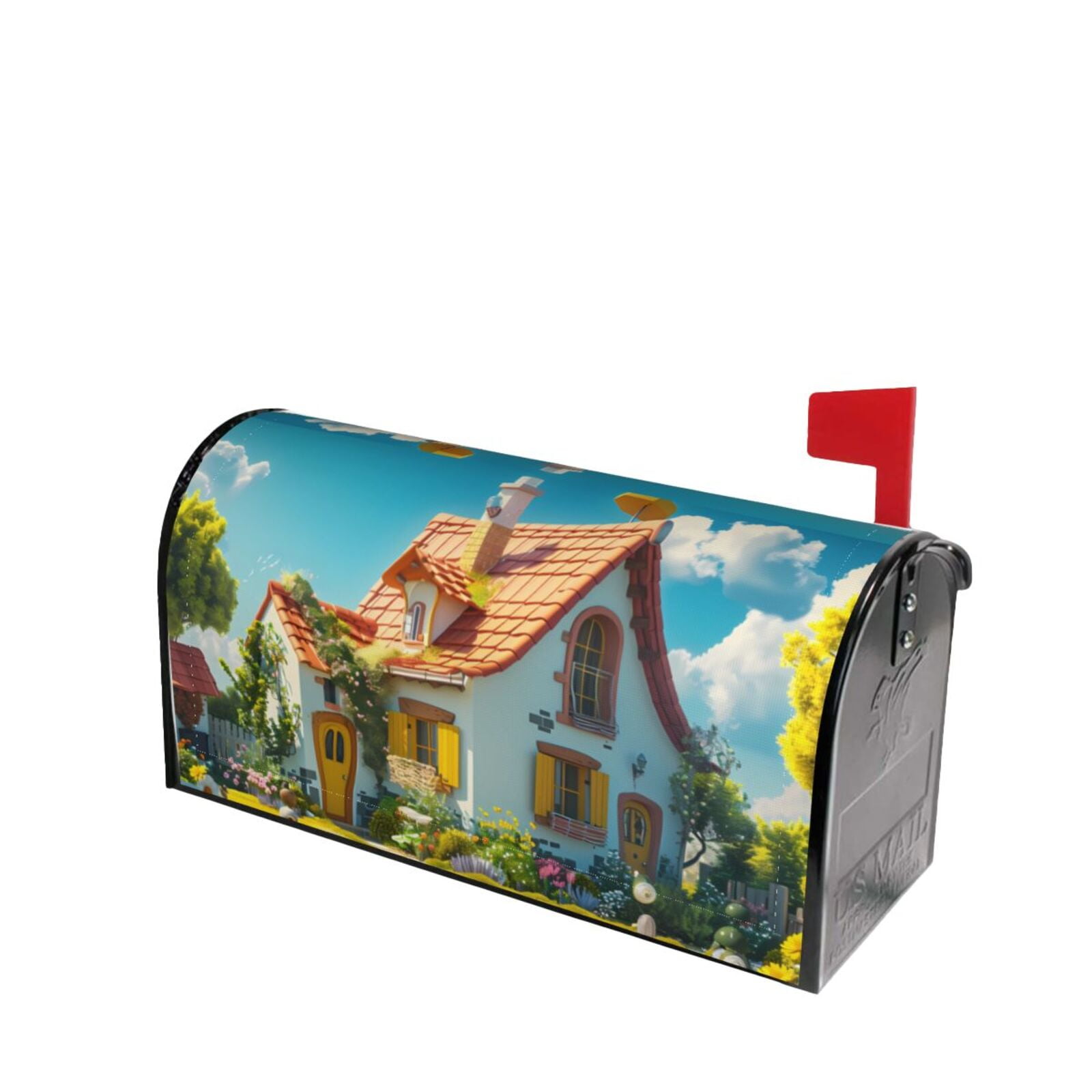 Lsque Cozy Cartoon Backyard Mailbox Cover Standard Size ,Magnetic ...