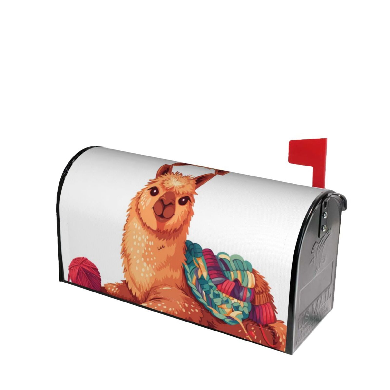 Lsque Cozy Knitting Llama Mailbox Cover Standard Size ,Magnetic Mailbox ...