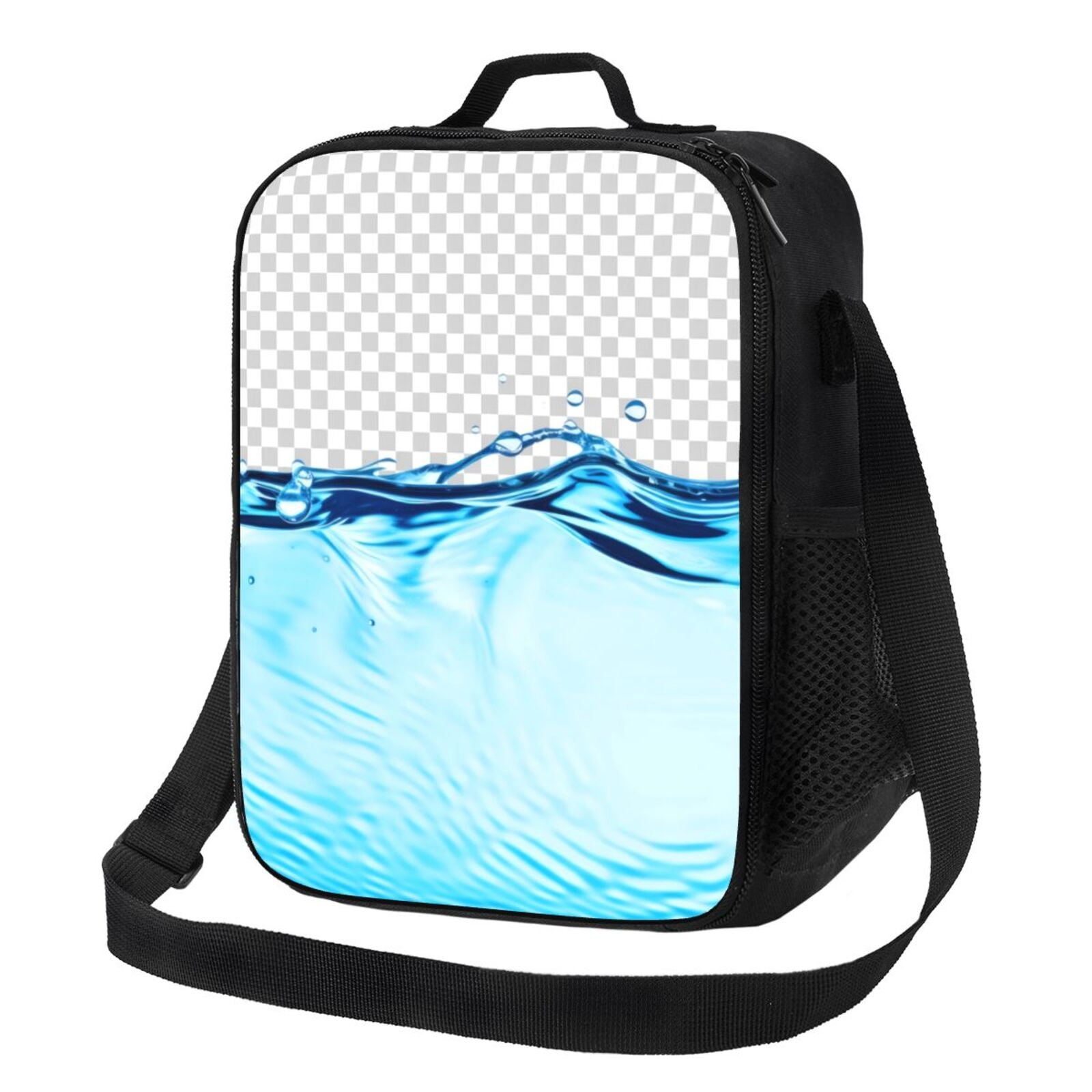 Lsque Crystal Clear Water Splash Lunch Bag Lunch Box for Women Men ...