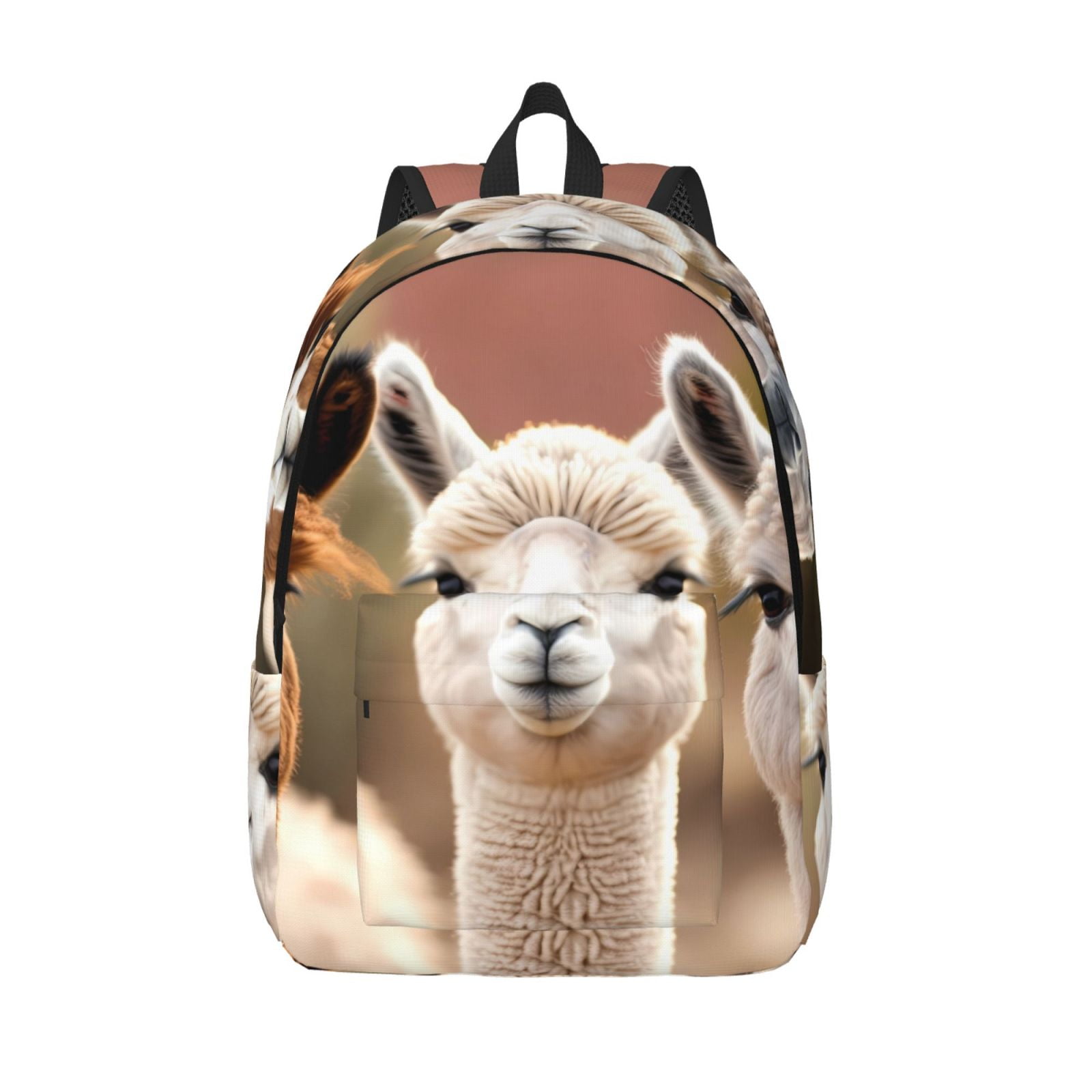 Lsque Cute Alpaca in Daze Pattern Canvas Daypack, Durable Backpack ...