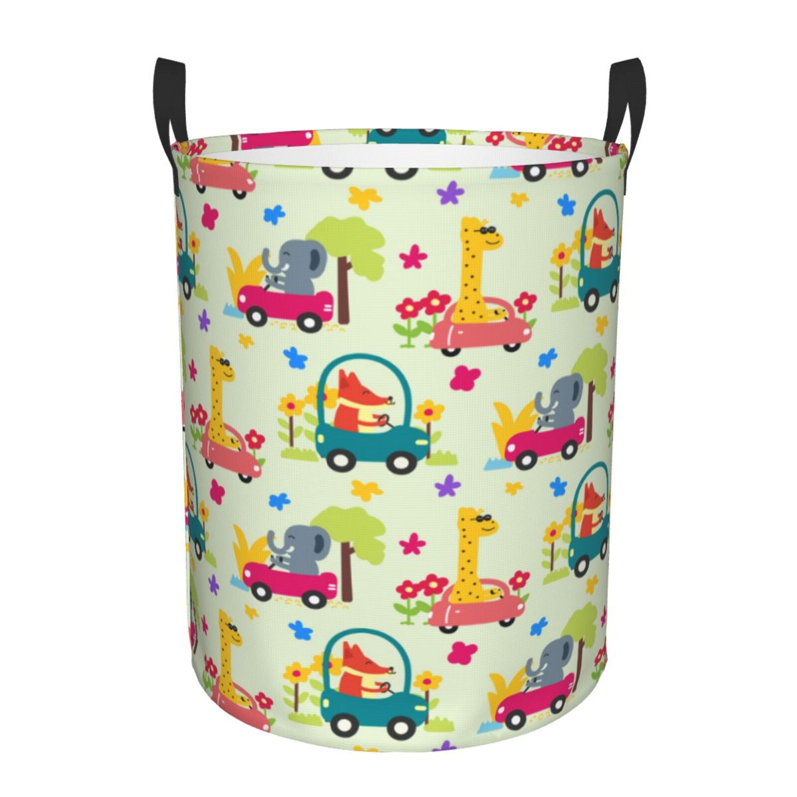 Lsque Cute Animals driving a car Pattern Laundry Hamper Basket, Tall ...