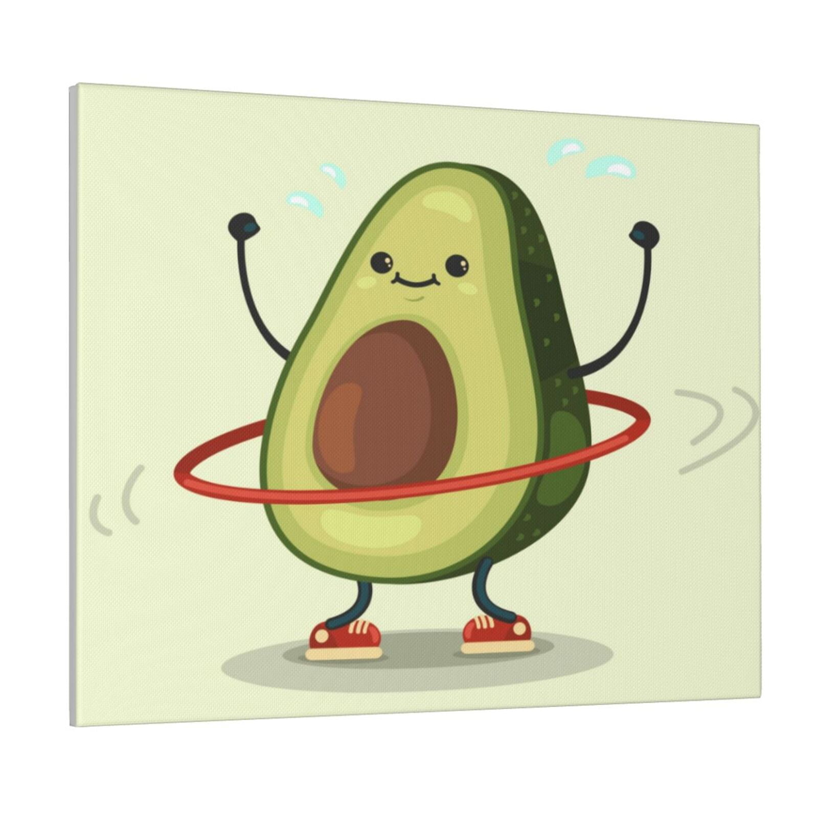 Lsque Cute Avocado Doing Exercise Print Wall Art – Decorative Picture ...