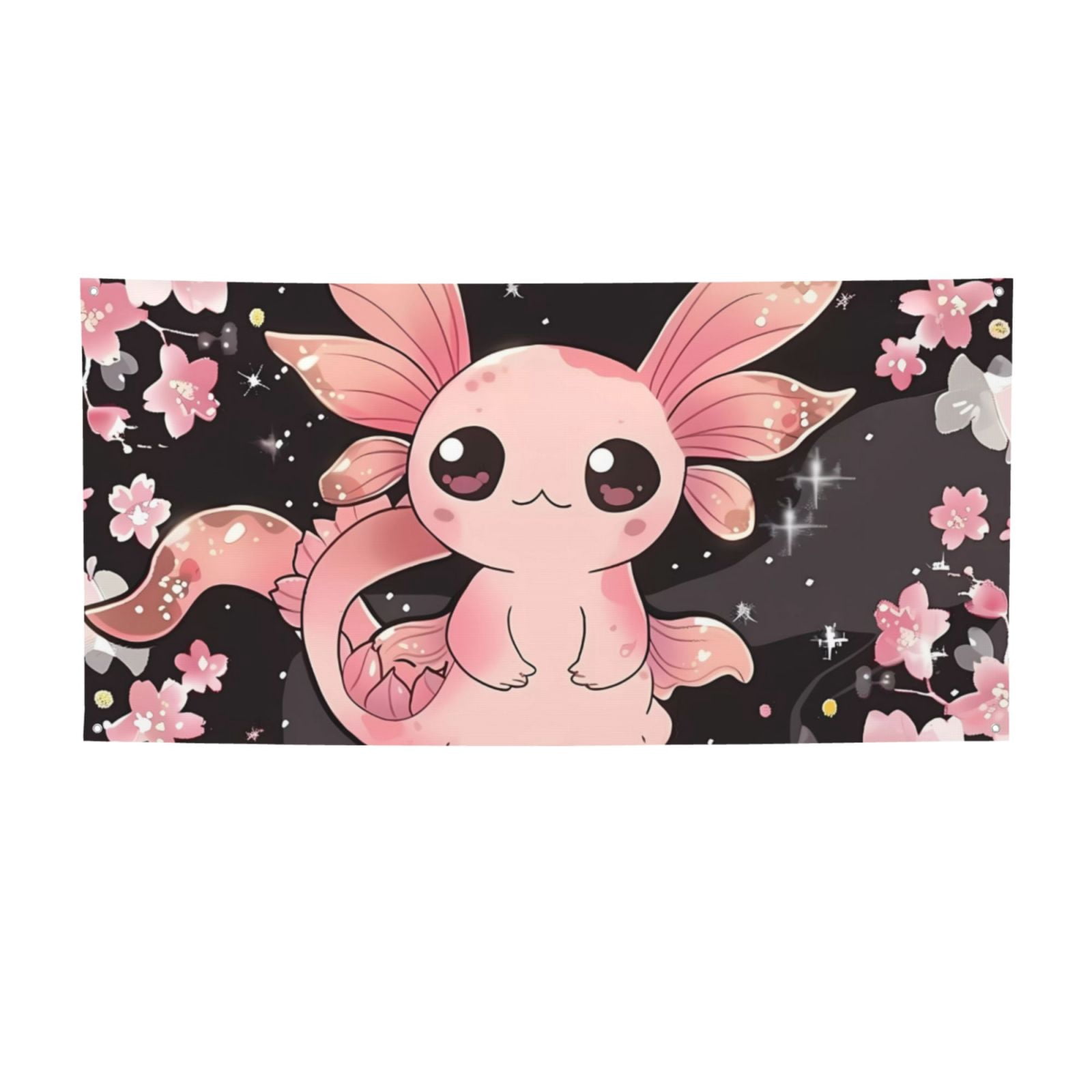 Lsque Cute Axolotl Sakura Blossoms B Pattern Party Banner, Festive ...