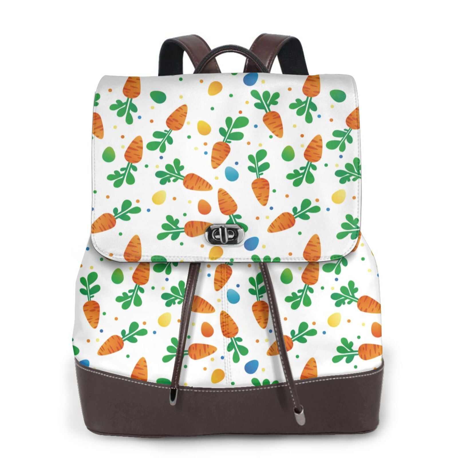 Lsque Cute Carrot Pattern Womens Backpack Purse Leather Backpack Purse ...