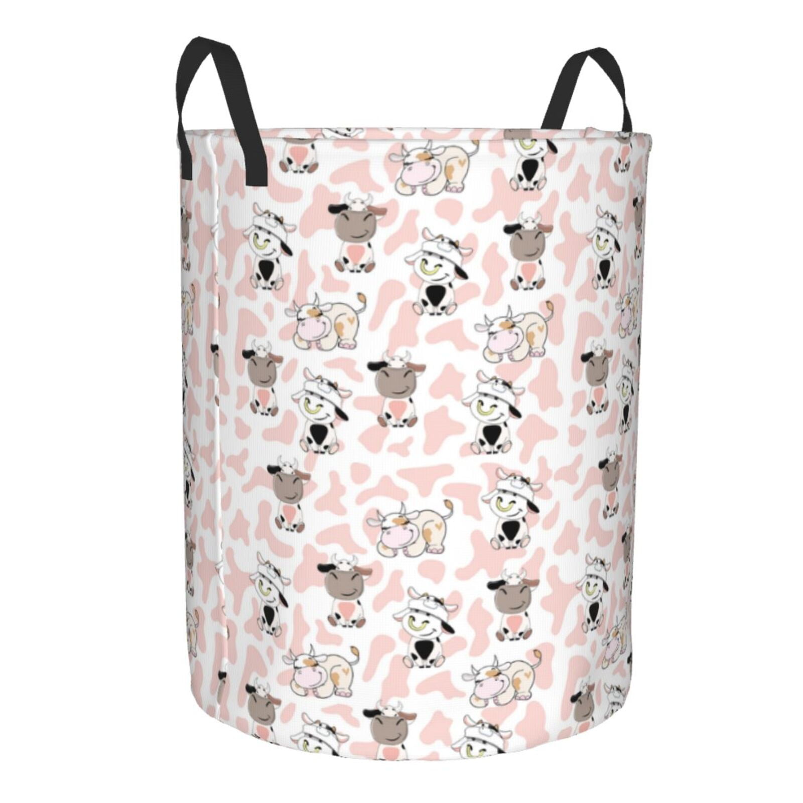 Lsque Cute Cartoon Cows pattern Laundry Hamper Basket, Tall Woven Rope ...