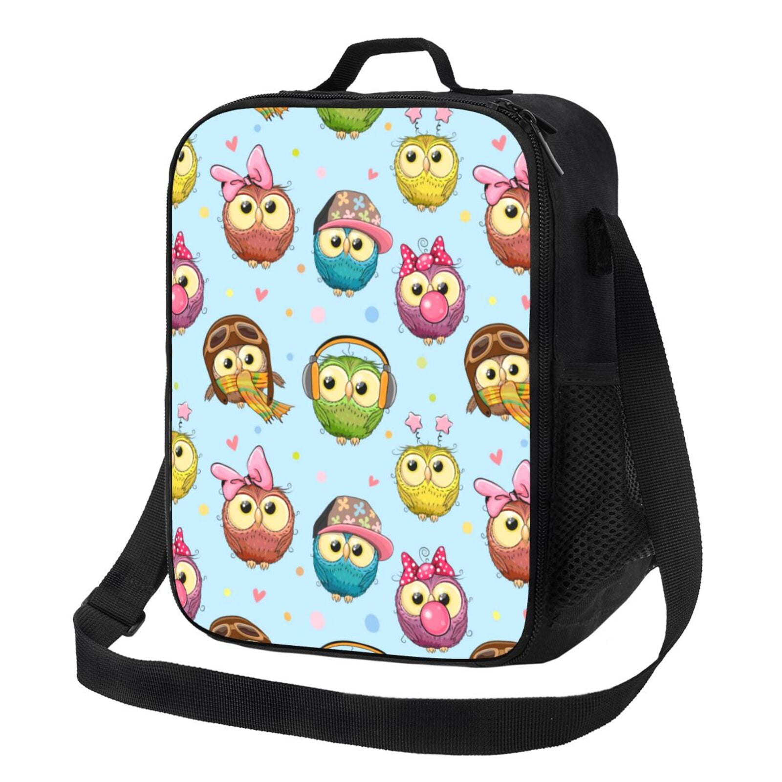 Lsque Cute Cartoon Owls 3 Lunch Bag Lunch Box for Women Men Reusable ...