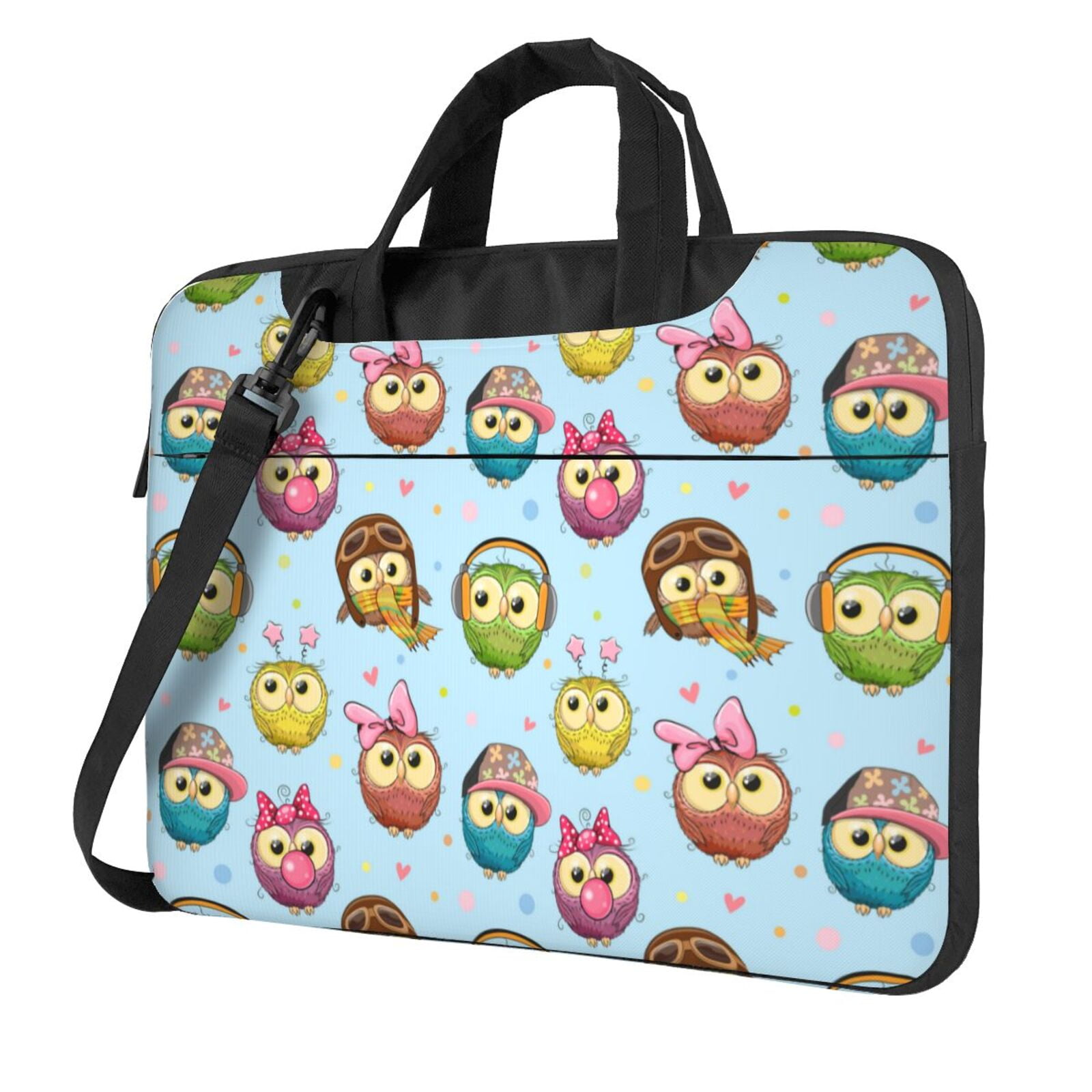 Lsque Cute Cartoon Owls 3 Pattern Laptop Bag – Portable & Slim Single ...
