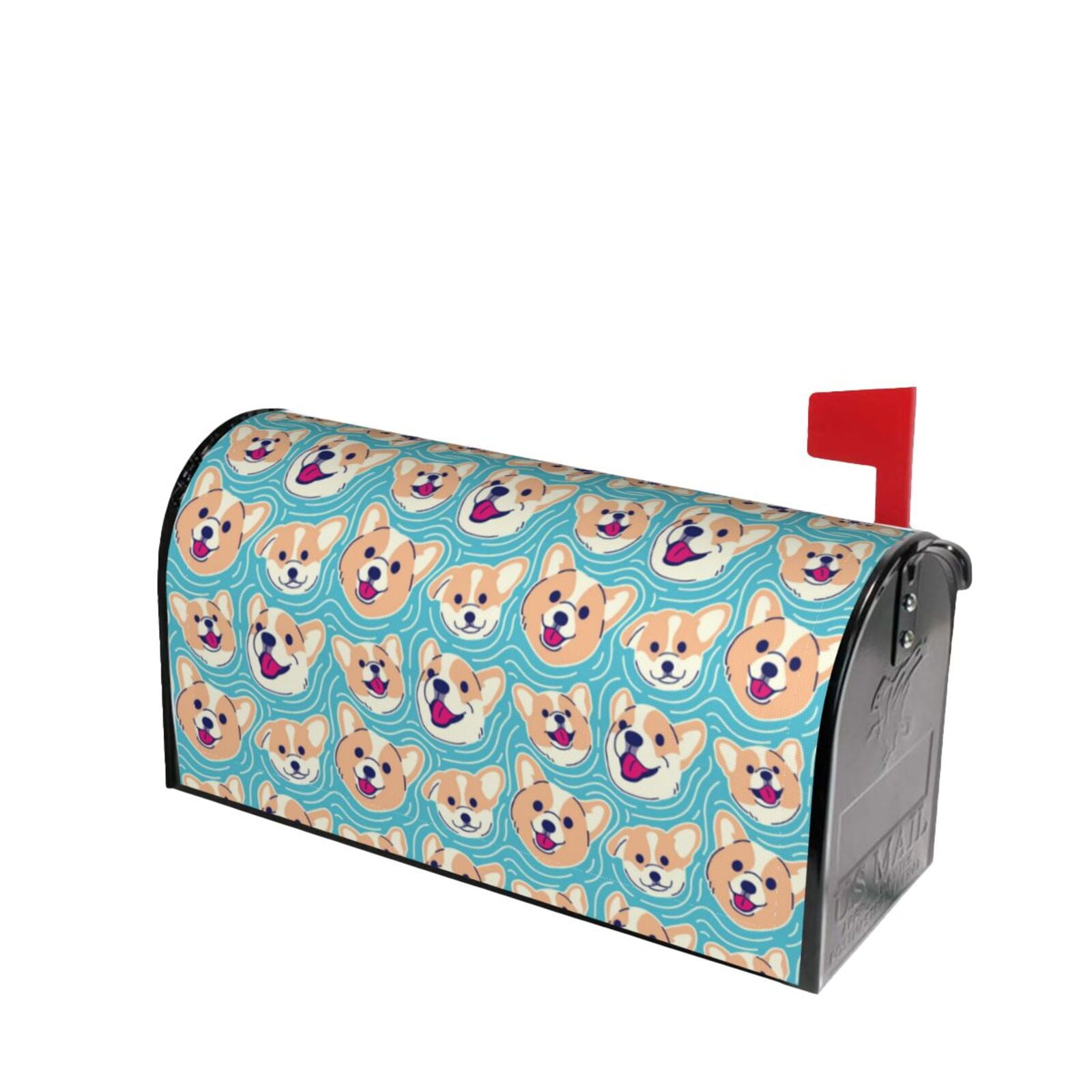 Lsque Cute Corgi Head Mailbox Cover Standard Size ,Magnetic Mailbox ...