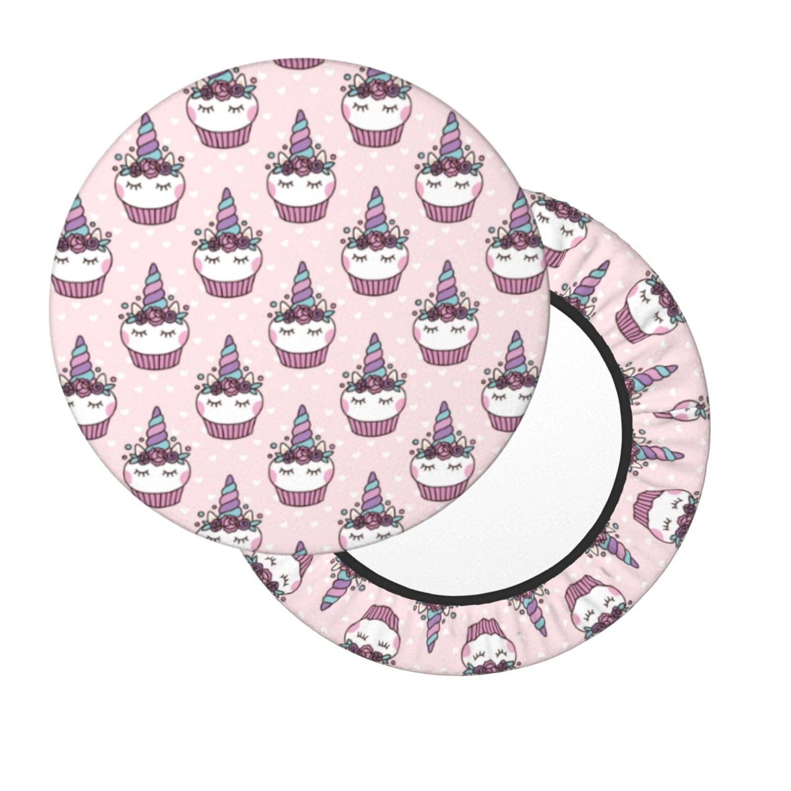 Lsque Cute Cupcake Round Bar chair cushion covers Velvet Fabric Premium ...