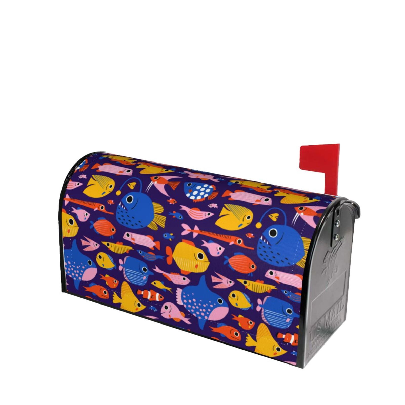 Lsque Cute Flat Hand Drawn Fishes Mailbox Cover Standard Size ,Magnetic ...
