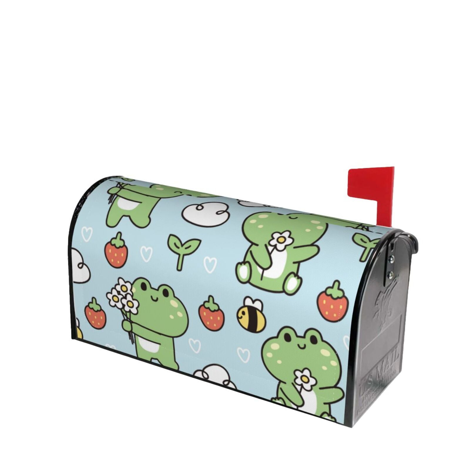 Lsque Cute Floral Frog Mailbox Cover Standard Size ,Magnetic Mailbox ...