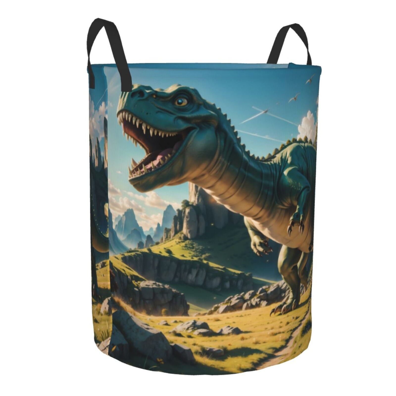 Lsque Cute Green Dinosaur Blue Sky pattern Laundry Hamper Basket, Tall ...