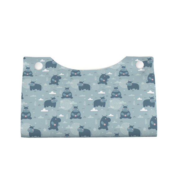 Lsque Cute Hippopotamus Printed Long Tissue Box Cover Holder, Facial ...