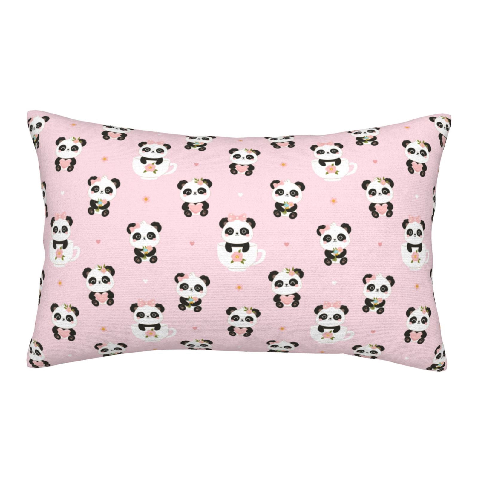 Lsque Cute Kawaii Panda Pattern Pillow Case – Soft & Cozy Throw Pillow ...