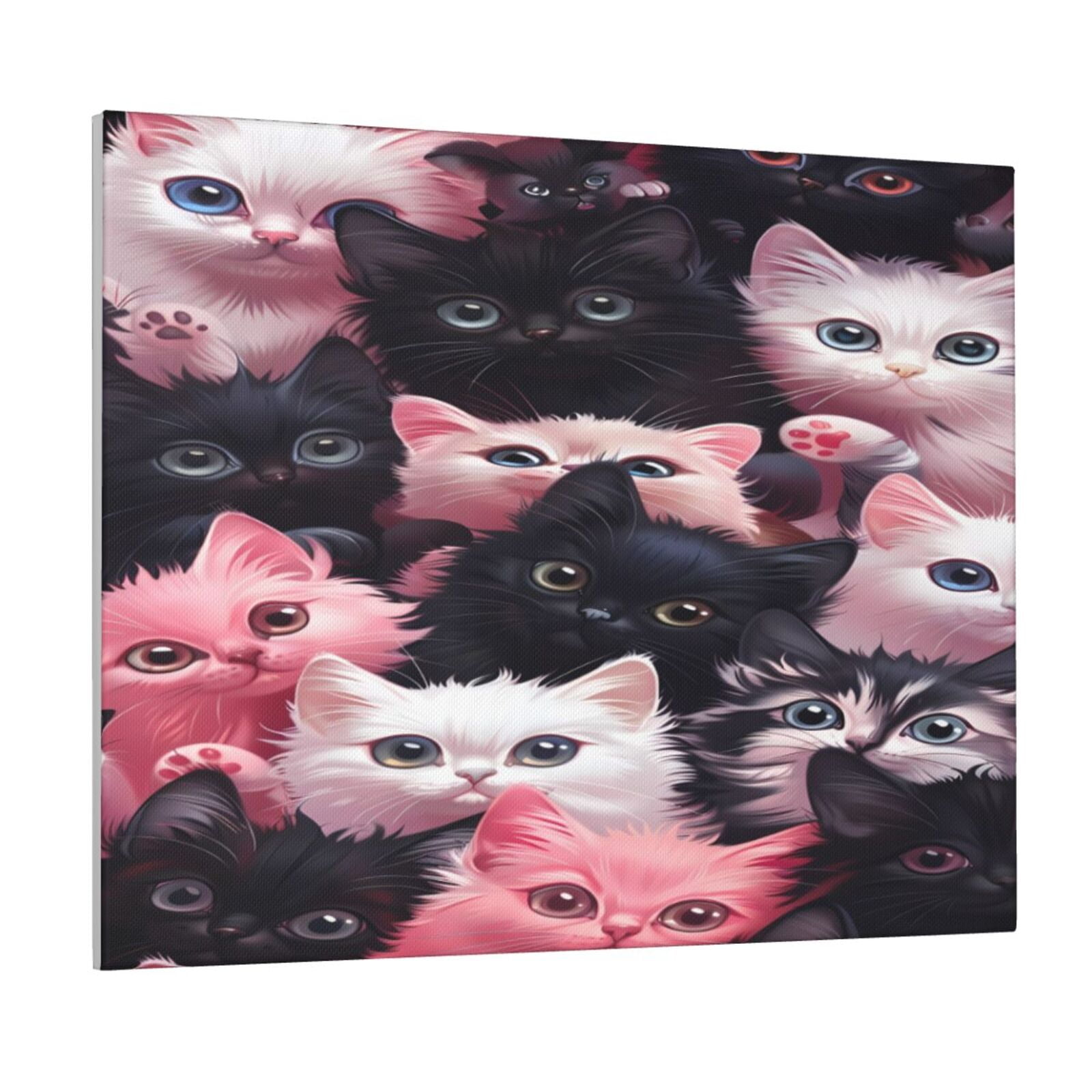 Lsque Cute Kittens Group Portrait Print Wall Art – Decorative Picture ...