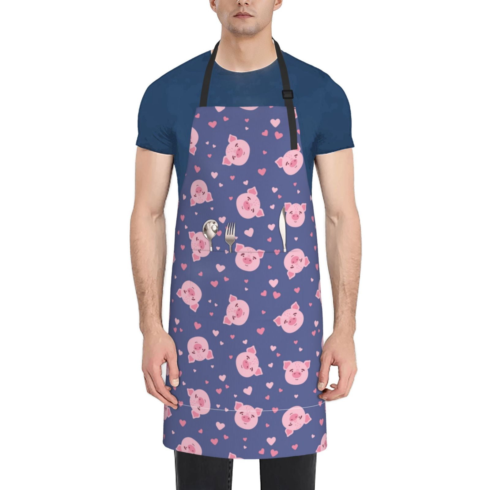 Lsque Cute Pig Waterproof Apron Chef Aprons for Men Heavy Duty Chemical ...