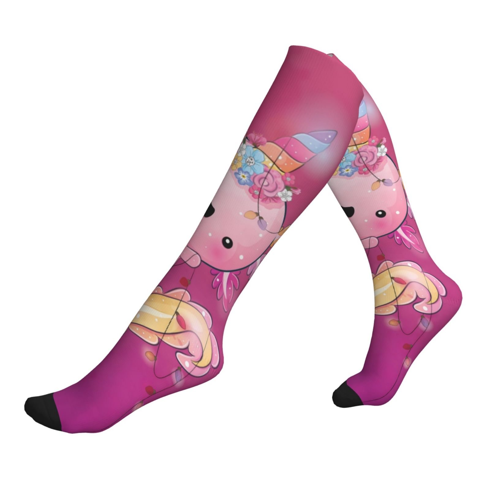 Lsque Cute Pink Axolotl A Pattern Sport Compression Socks for Men ...