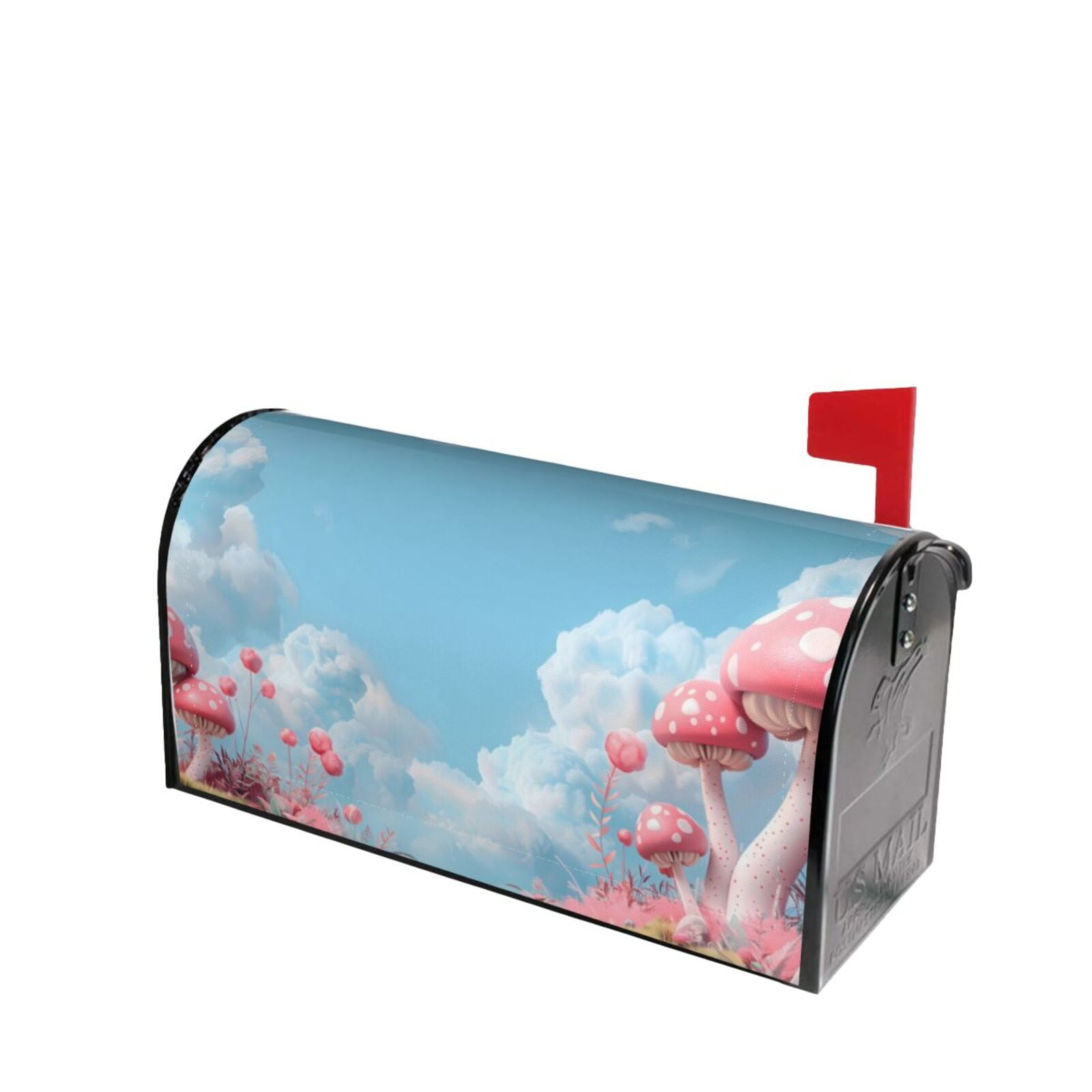 Lsque Cute Pink Mushrooms Mailbox Cover Standard Size ,Magnetic Mailbox ...