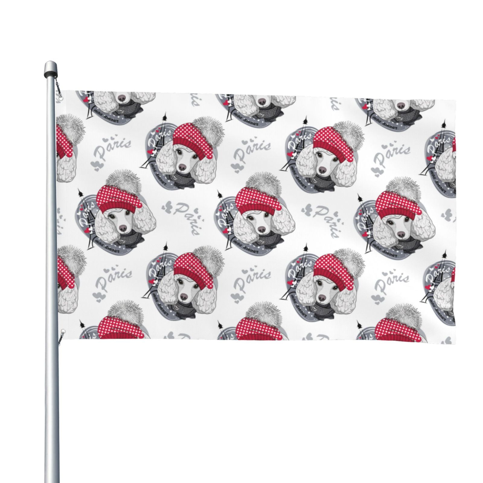 Lsque Cute Poodle Dog Pattern Flag,Cute Poodle Dog Printed Garden Flag ...