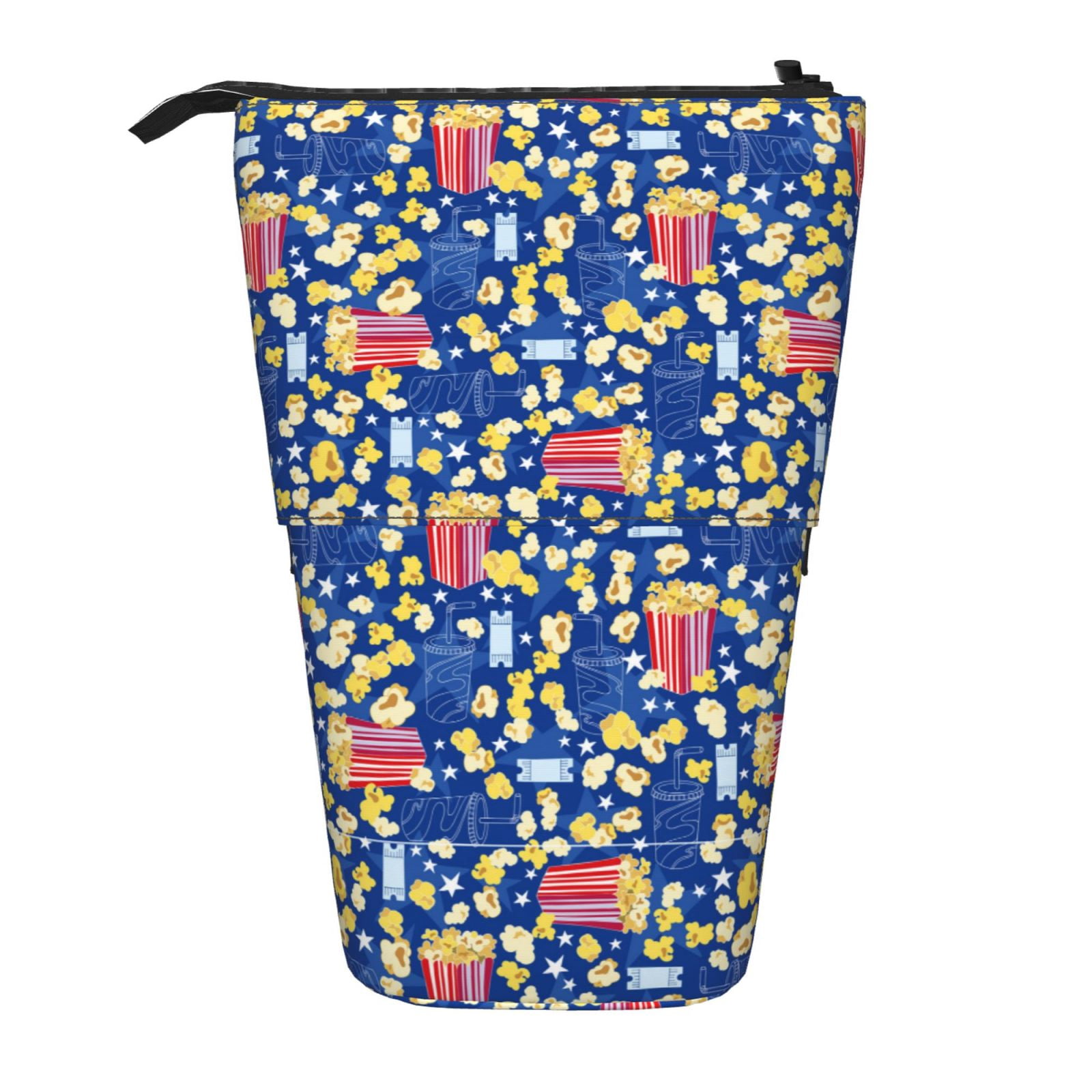 Lsque Cute Popcorn Pattern Telescopic Pencil Bag Pen Holder Stationery ...