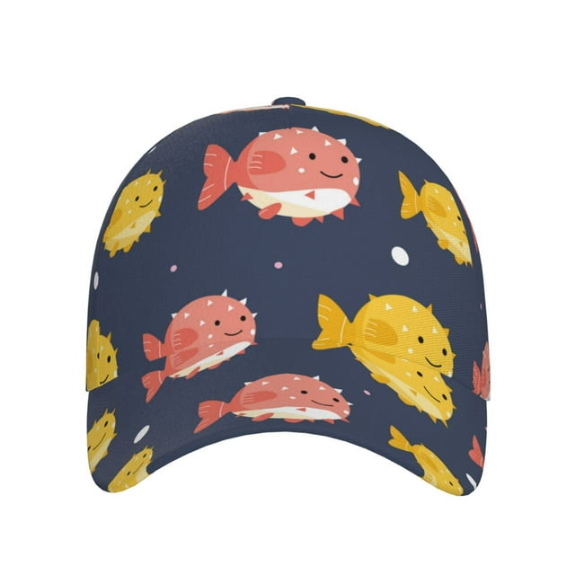 Lsque Cute Puffer Fish Baseball Cap Trucker Low Profile Hat Golf Dad ...