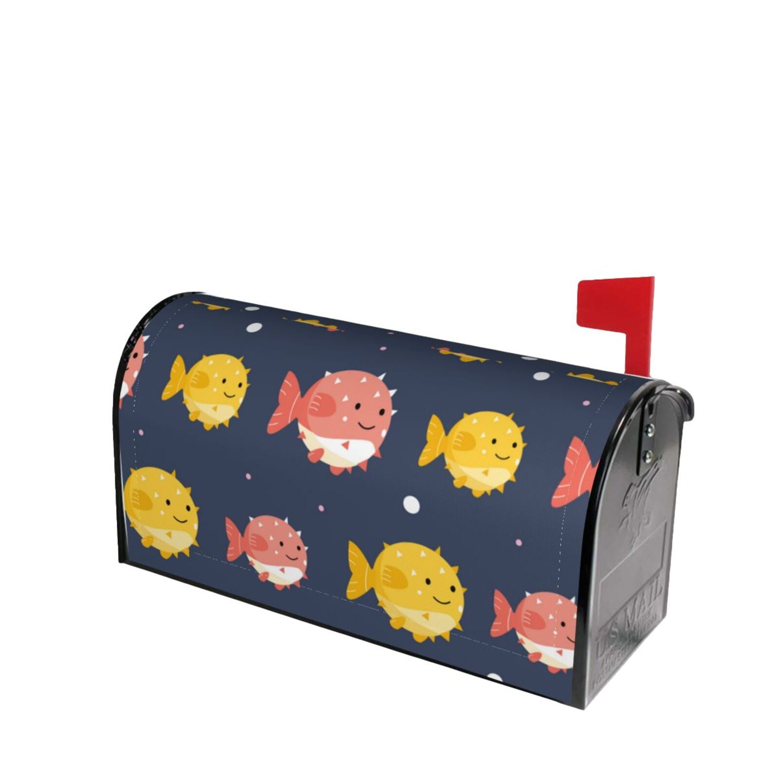 Lsque Cute Puffer Fish Mailbox Cover Standard Size ,Magnetic Mailbox ...