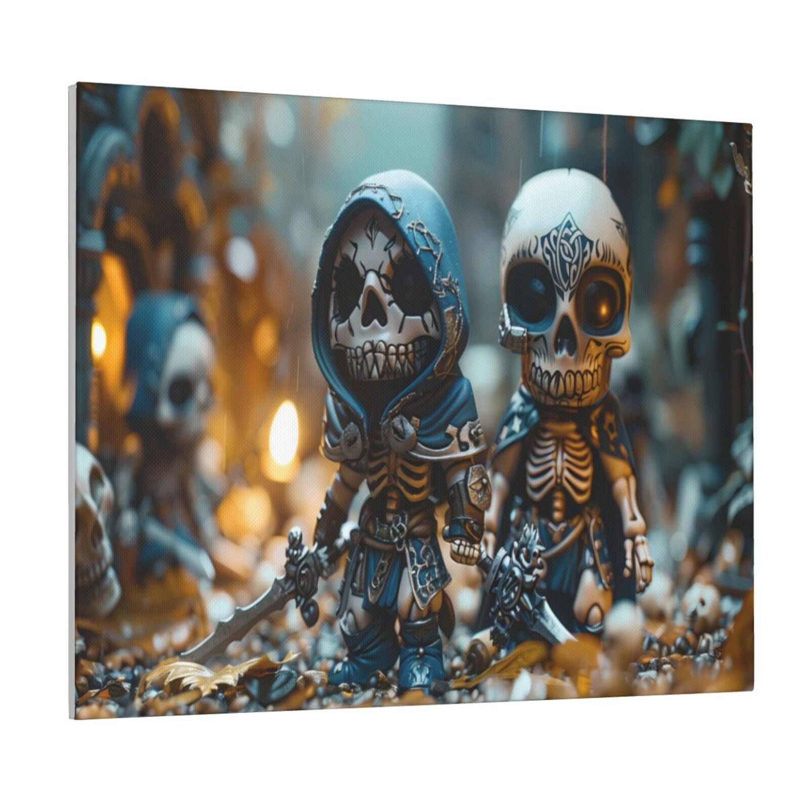 Lsque Cute Skeletons Figurines Print Wall Art – Decorative Picture for ...
