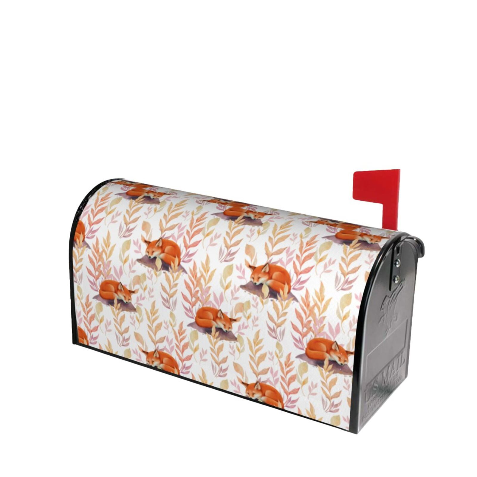 Lsque Cute Sleepy Fox Mailbox Cover Standard Size ,Magnetic Mailbox ...