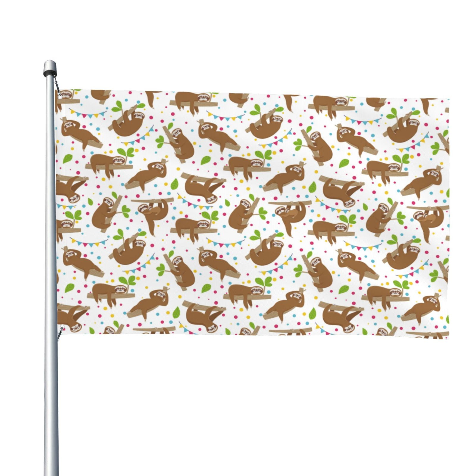 Lsque Cute Sloth Pattern Flag,Cute Sloth Printed Garden Flag 48 x 72 in ...