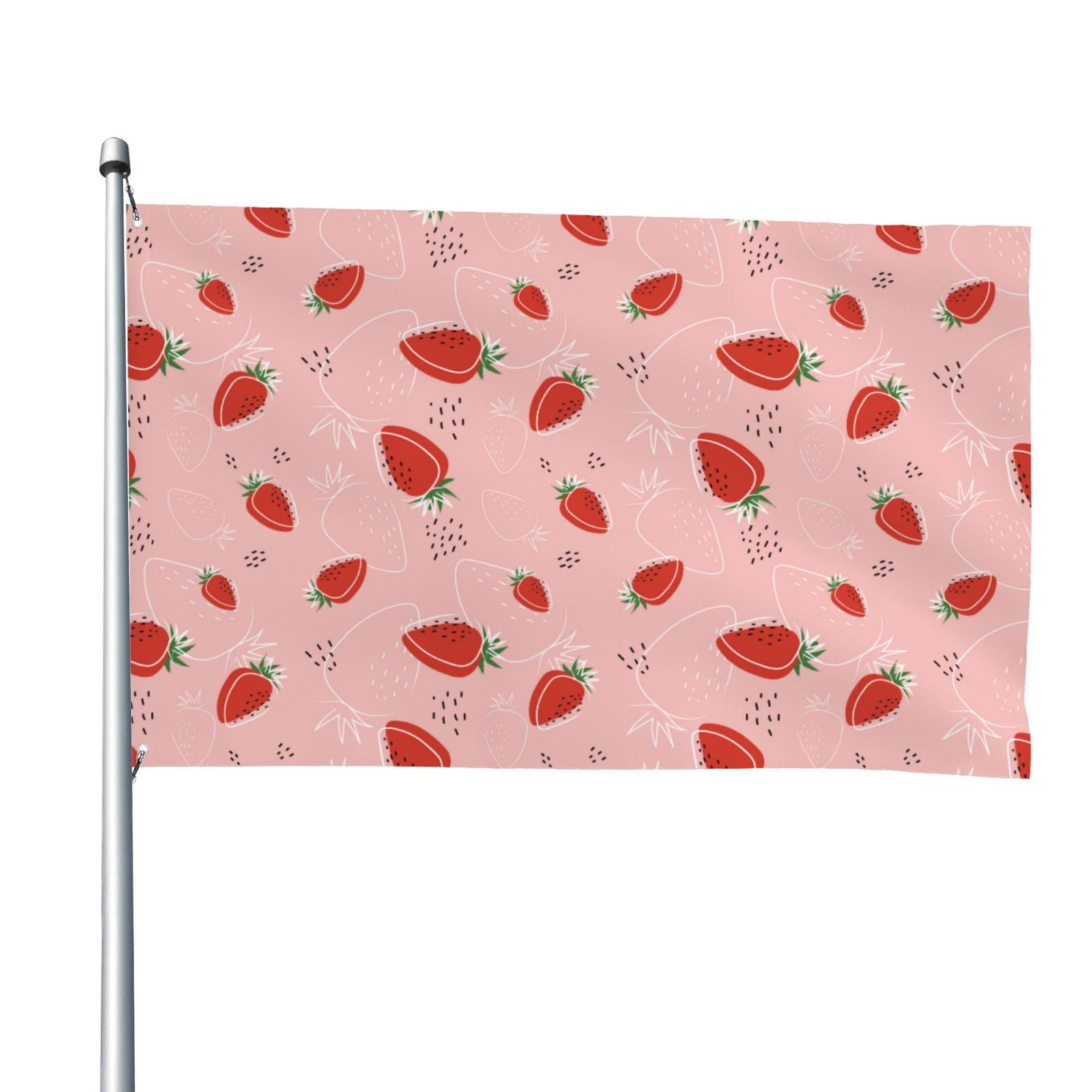 Lsque Cute Strawberry C Pattern Flag,Cute Strawberry C Printed Garden ...