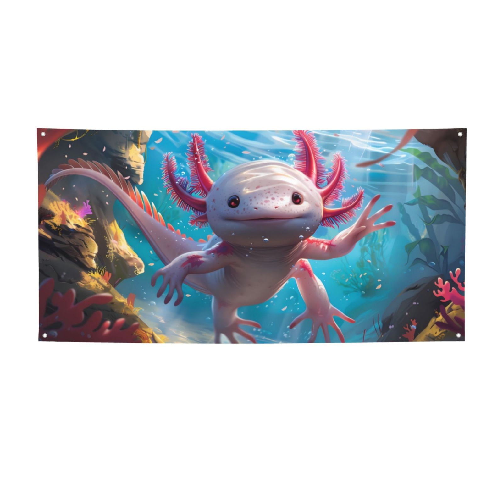 Lsque Cute Underwater Axolotl Pattern Party Banner, Festive Banner ...
